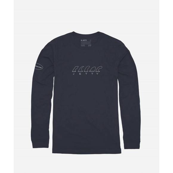 Jetty | Shirts | New Jetty Mens Fins Long Sleeve Tee In Navy | Poshmark